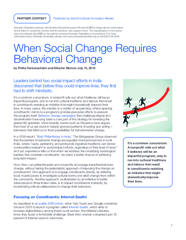 (PDF) When Social Change Requires Behavioral Change