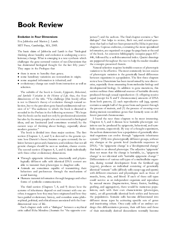 (PDF) Evolution in Four Dimensions