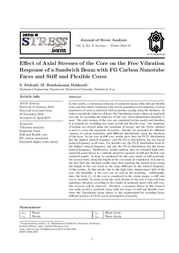 (PDF) Free vibration analysis of sandwich beam with FG core using the element free Galerkin method