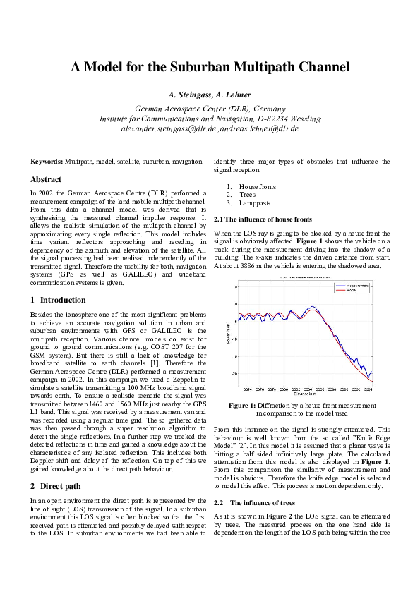 (PDF) A Model for the Suburban Multipath Channel
