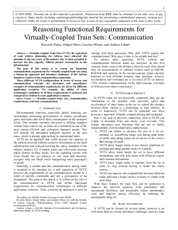 (PDF) Reasoning Functional Requirements for Virtually Coupled Train Sets: Communication