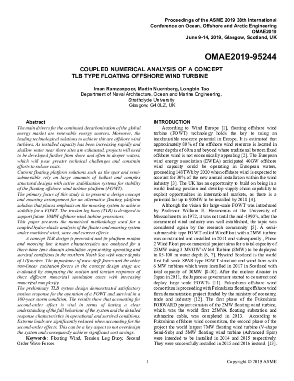 Pdf Coupled Numberical Analysis Of A Concept Tlb Type Floating