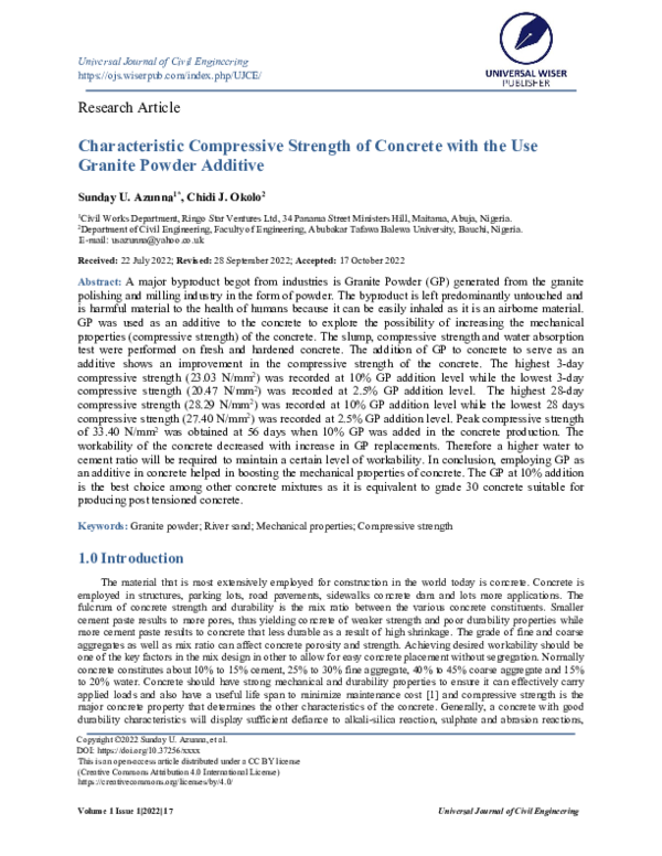 (PDF) Characteristic Compressive Strength of Concrete with the Use ...