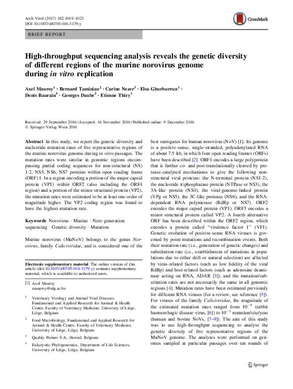 (PDF) High-throughput sequencing analysis reveals the genetic diversity ...