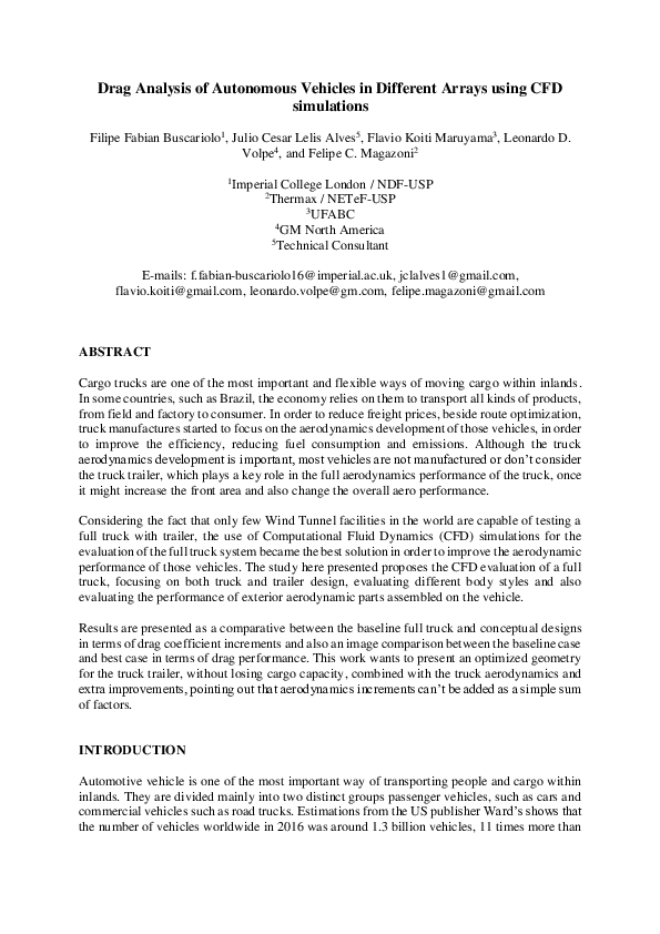(PDF) Truck Trailer Aerodynamic Design Optimization Through CFD Simulations
