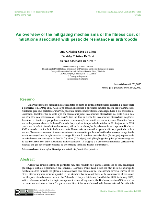 (PDF) An overview of the mitigating mechanisms of the fitness cost of mutations associated with ...