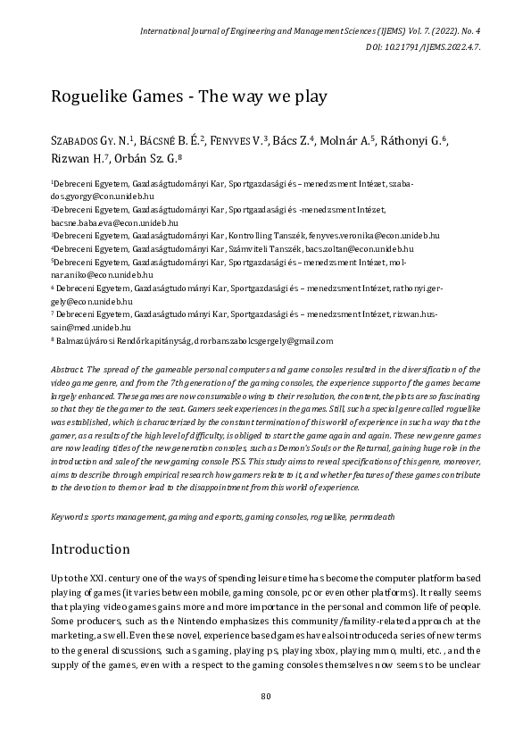 (PDF) Roguelike games