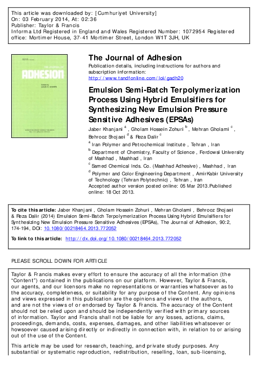 (PDF) Emulsion Semi-Batch Terpolymerization Process Using Hybrid ...