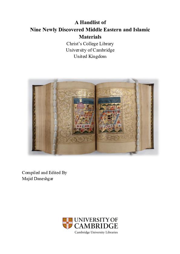 (PDF) A Handlist of Nine Newly Discovered Middle Eastern and Islamic ...
