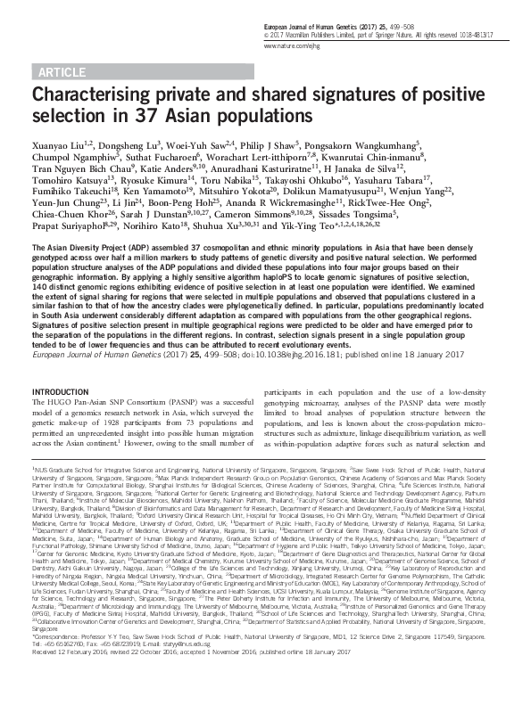 (PDF) Characterising private and shared signatures of positive ...