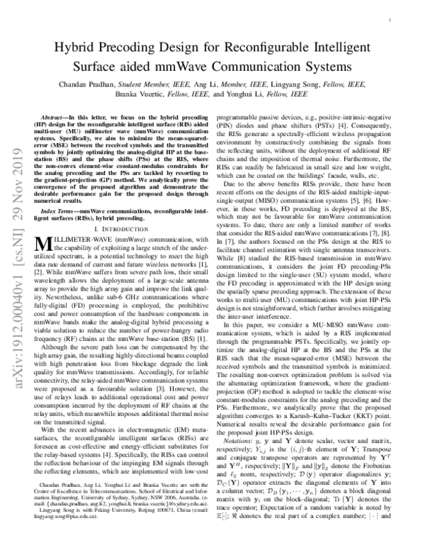 (PDF) Hybrid Precoding Design for Reconfigurable Intelligent Surface ...
