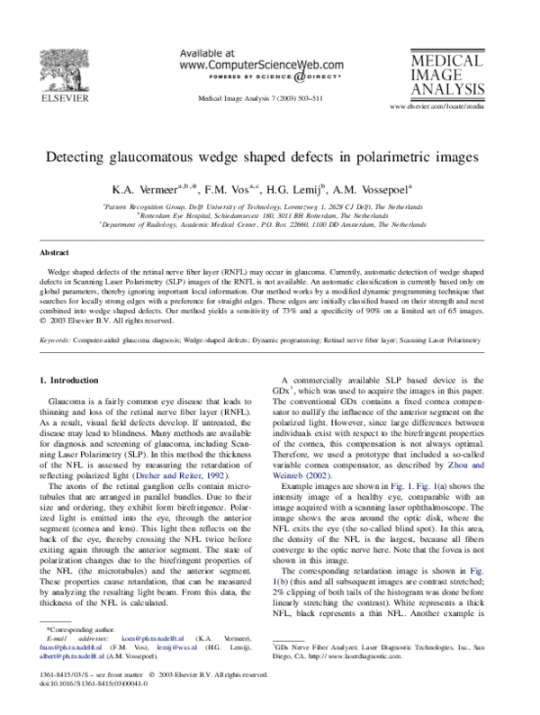 (PDF) Detecting glaucomatous wedge shaped defects in polarimetric images | Hans Lemij - Academia.edu