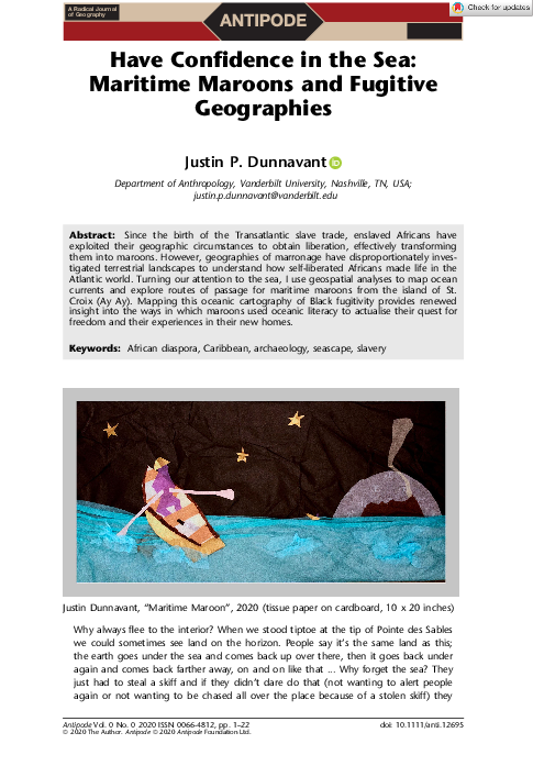 (PDF) Have Confidence in the Sea: Maritime Maroons and Fugitive Geographies