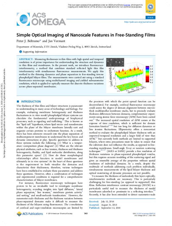 (PDF) Simple Optical Imaging of Nanoscale Features in Free-Standing ...