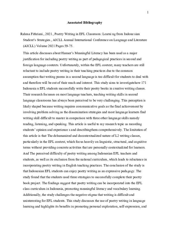 (DOC) Annotated Bibliography