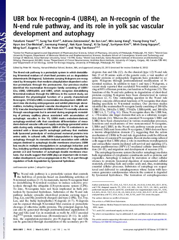 (PDF) UBR box N-recognin-4 (UBR4), an N-recognin of the N-end rule ...