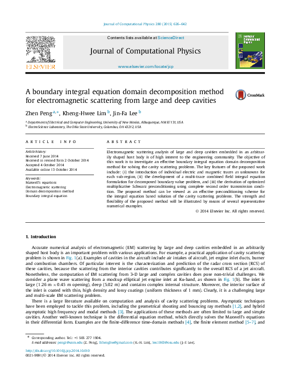 (PDF) A boundary integral equation domain decomposition method for electromagnetic scattering ...