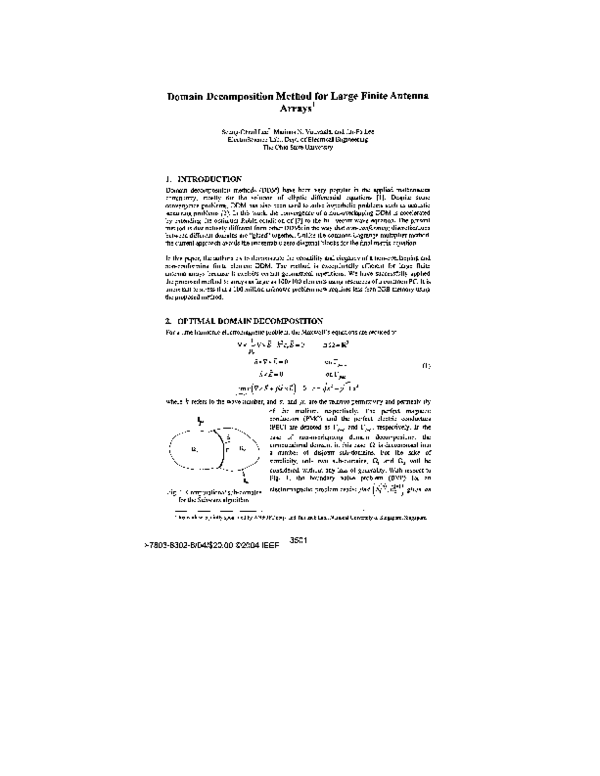 (PDF) Domain decomposition method for large finite antenna arrays