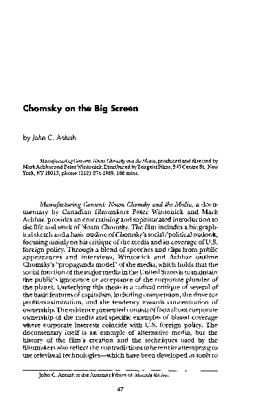 (PDF) Chomsky On the Big Screen