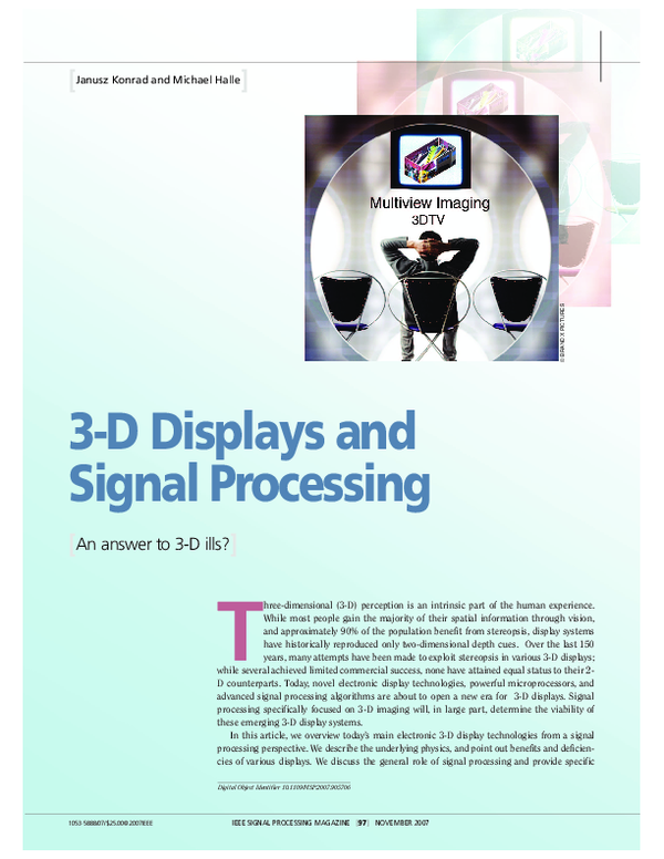 (PDF) 3-D Displays and Signal Processing