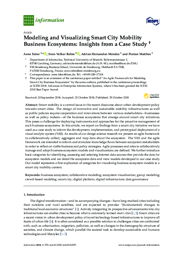 (PDF) Modeling and Visualizing Smart City Mobility Business Ecosystems: Insights from a Case Study