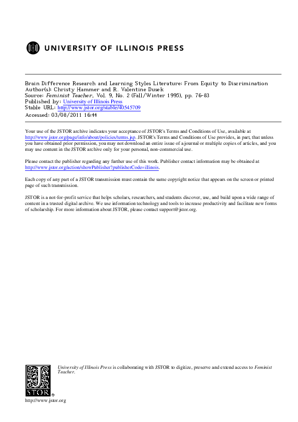 (PDF) Brain Difference Research: From Equity to Discrimination | Val ...