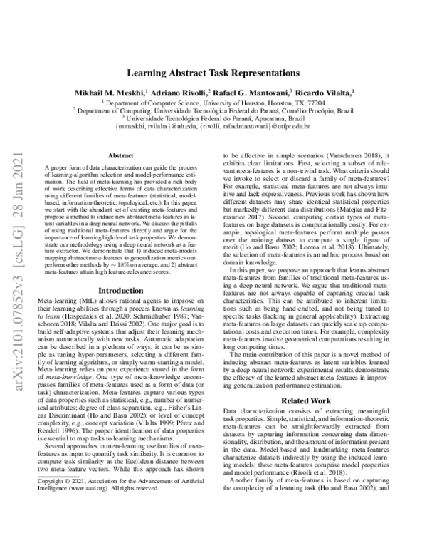 (PDF) Learning Abstract Task Representations