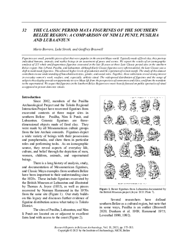 (PDF) 32 THE CLASSIC PERIOD MAYA FIGURINES OF THE SOUTHERN BELIZE ...