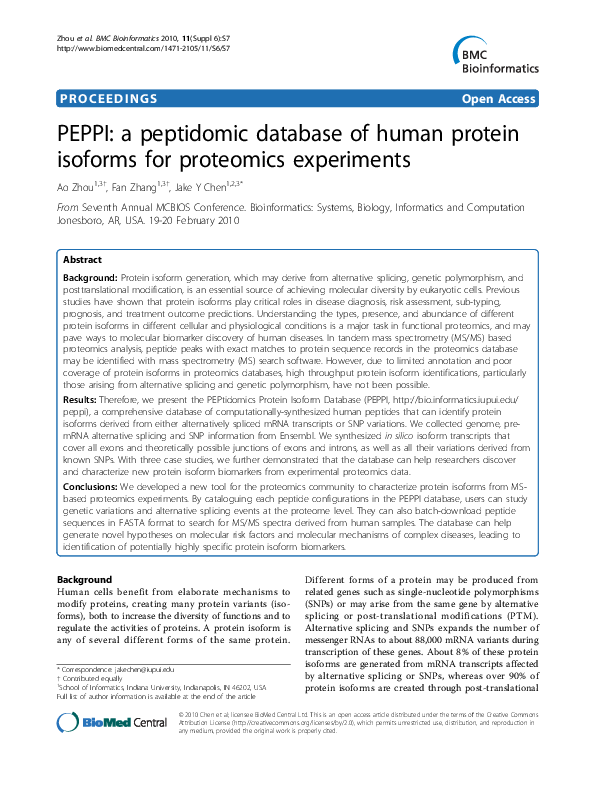 (PDF) PEPPI: a peptidomic database of human protein isoforms for ...
