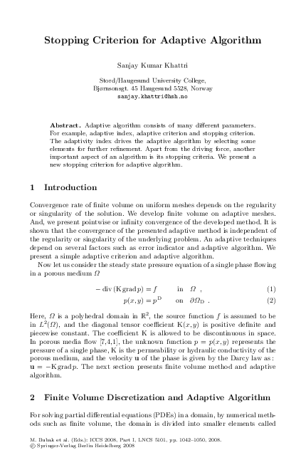 (PDF) Stopping Criterion for Adaptive Algorithm (PDF) Stopping Criterion for Adaptive Algorithm