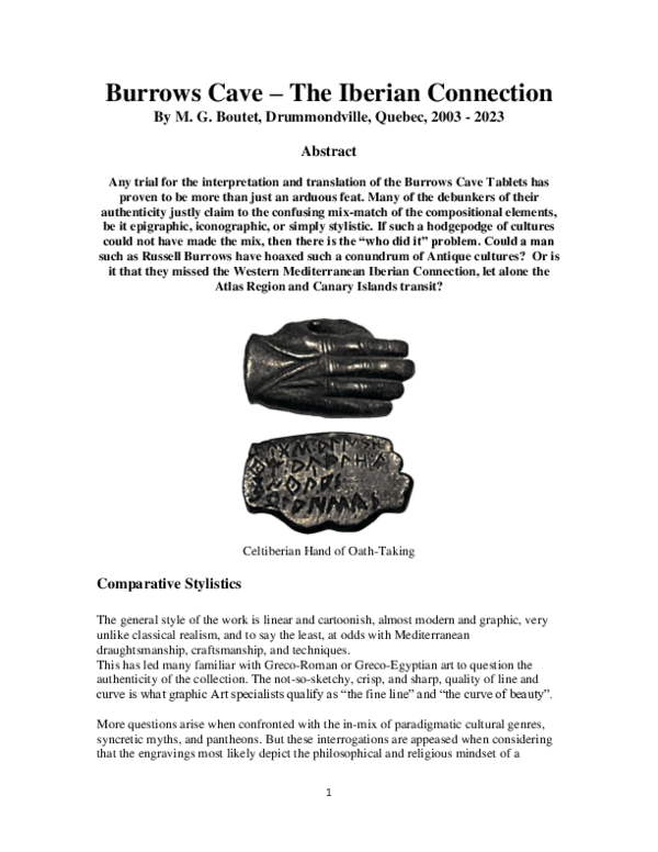 (PDF) Burrows Cave -The Iberian Connection