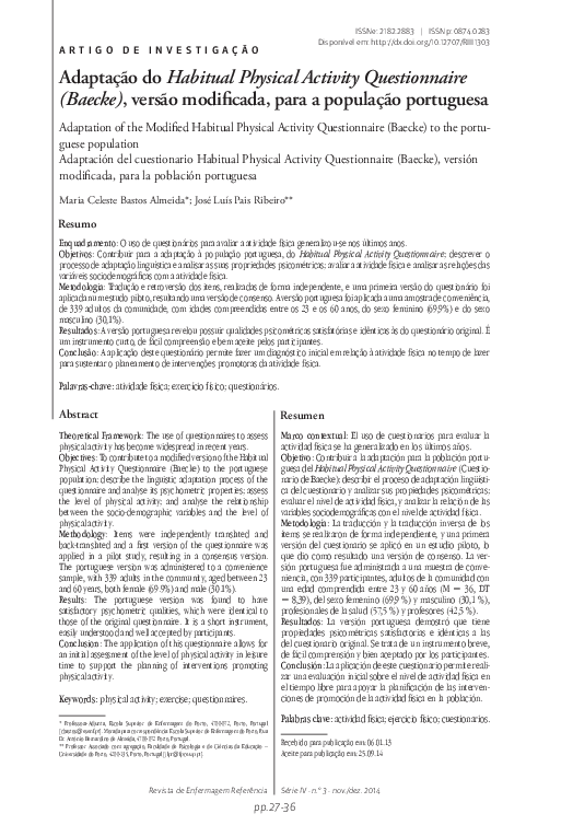 (PDF) Adaptation of the Modified Habitual Physical Activity ...