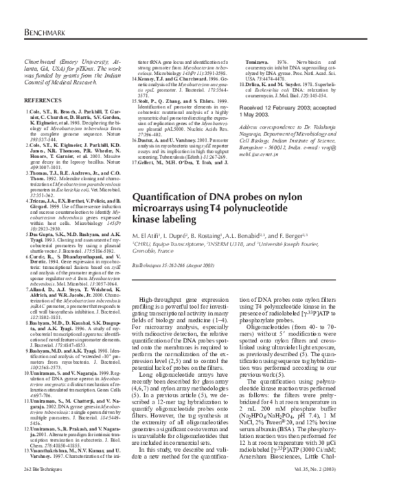 (PDF) Quantification of DNA probes on nylon microarrays using T4 ...