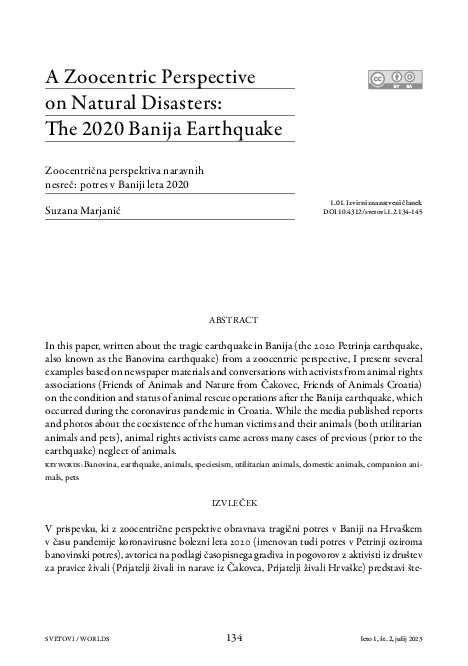 (PDF) A Zoocentric Perspective on Natural Disasters: The 2020 Banija ...