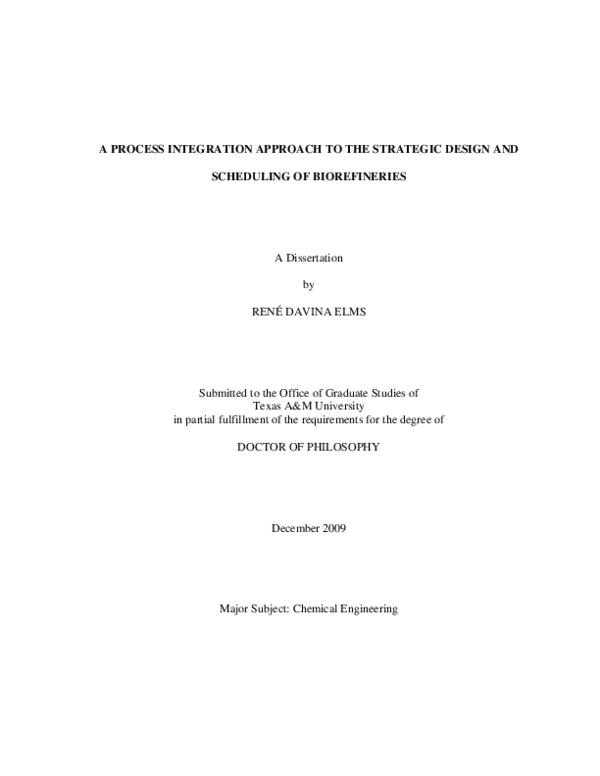 (PDF) A Process Integration Approach to the Strategic Design and ...