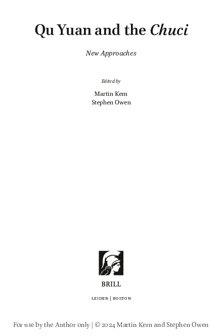 (PDF) Qu Yuan and the Chuci: Introduction