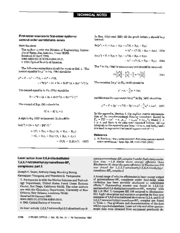 (PDF) First-order sources in first-order systems: second-order correlations: errata