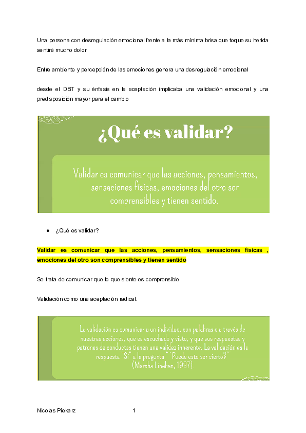 (PDF) Validacion en psicoterapia