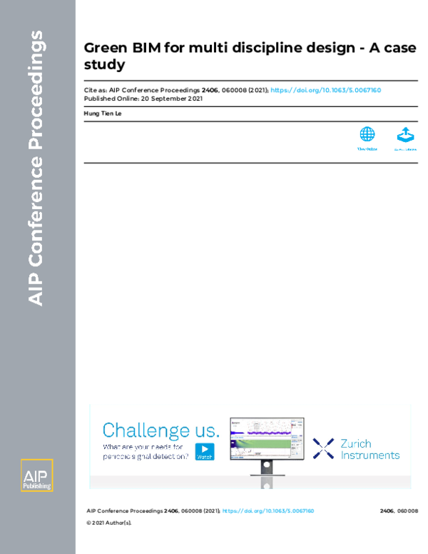 (PDF) Green BIM for multi discipline design - A case study