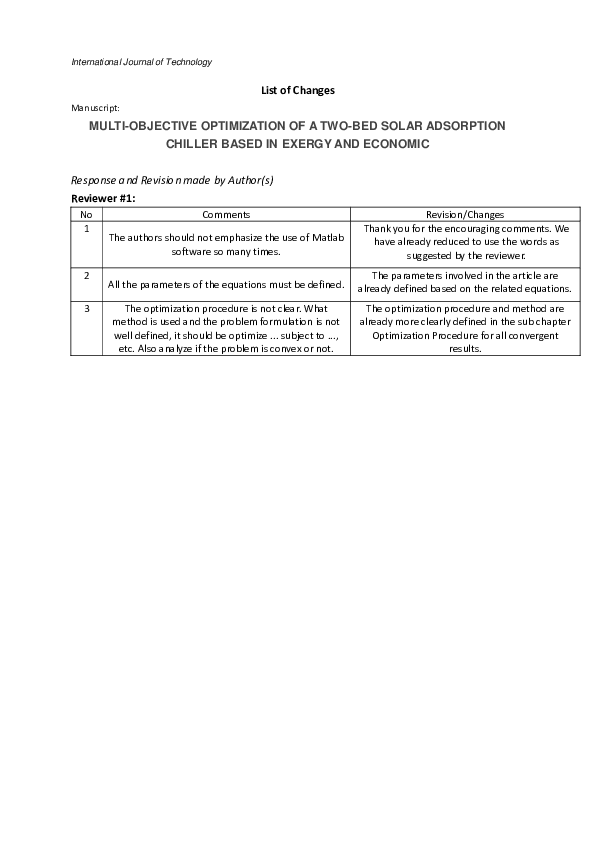 Pdf Multi Objective Optimization Of A Two Bed Solar Adsorption