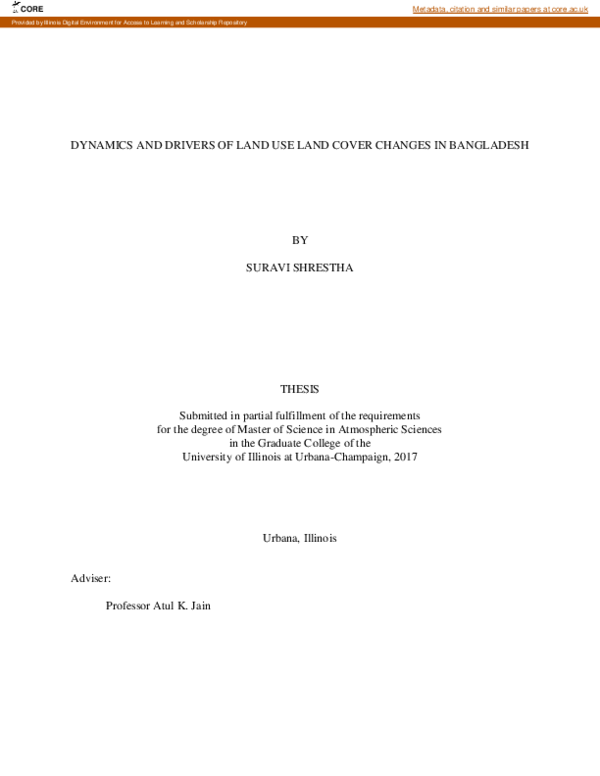 (PDF) Dynamics and drivers of land use land cover changes in Bangladesh