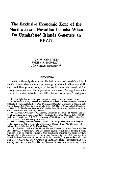 (PDF) Exclusive Economic Zone of the Northwestern Hawaiian Islands ...