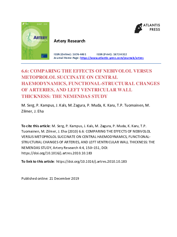 (PDF) Comparing the effects of nebivolol versus metoprolol succinate on ...