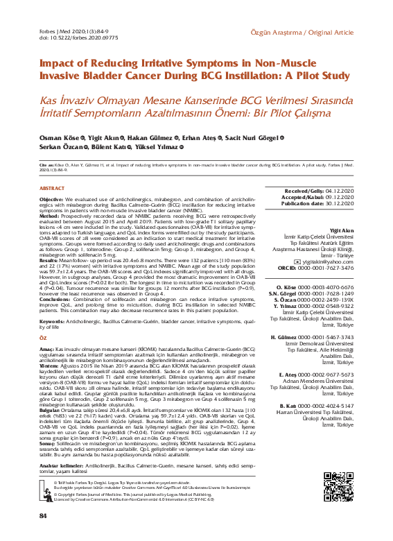 (PDF) Impact of Reducing Irritative Symptoms in Non-Muscle Invasive ...
