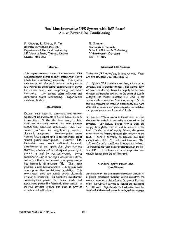 (PDF) New line-interactive UPS system with DSP-based active power-line ...