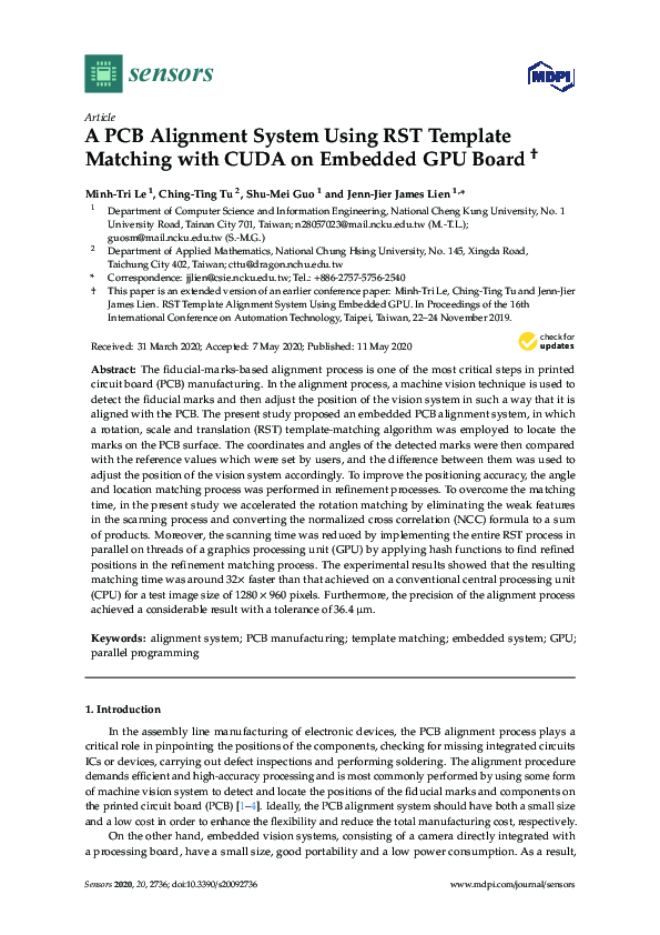 (PDF) Embedded PCB Alignment Using RST Matching on GPU