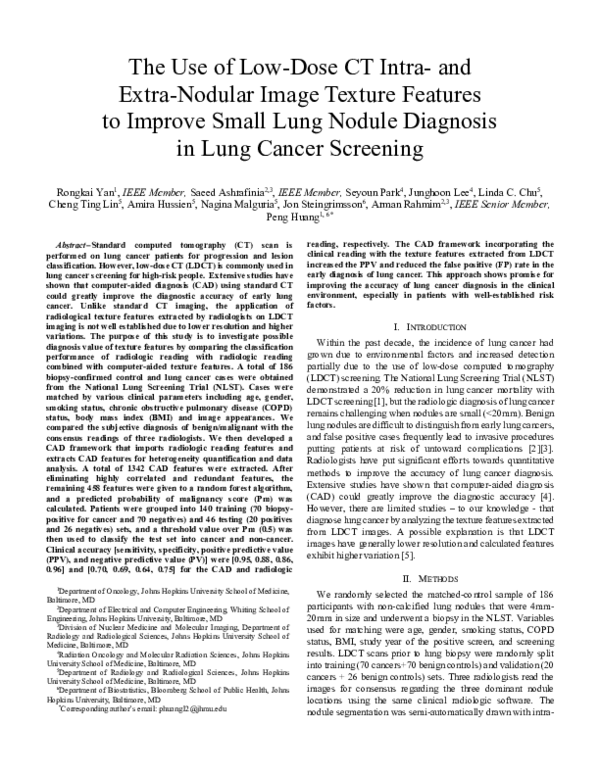 (PDF) The Use of Low-Dose CT Intra- and Extra-Nodular Image Texture ...
