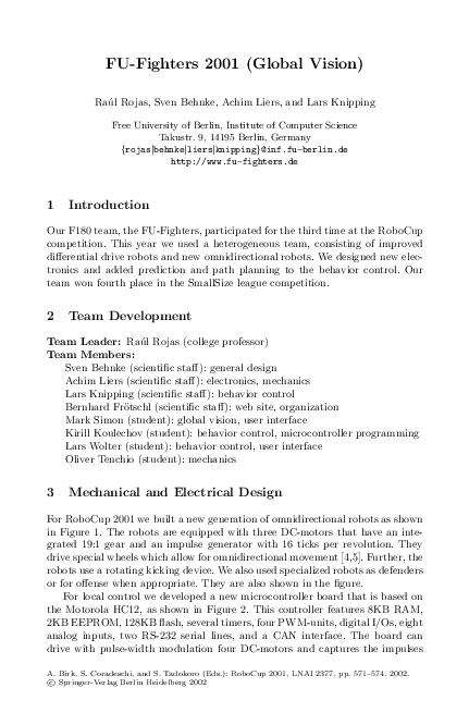 (PDF) FU-Fighters 2001 (Global Vision)