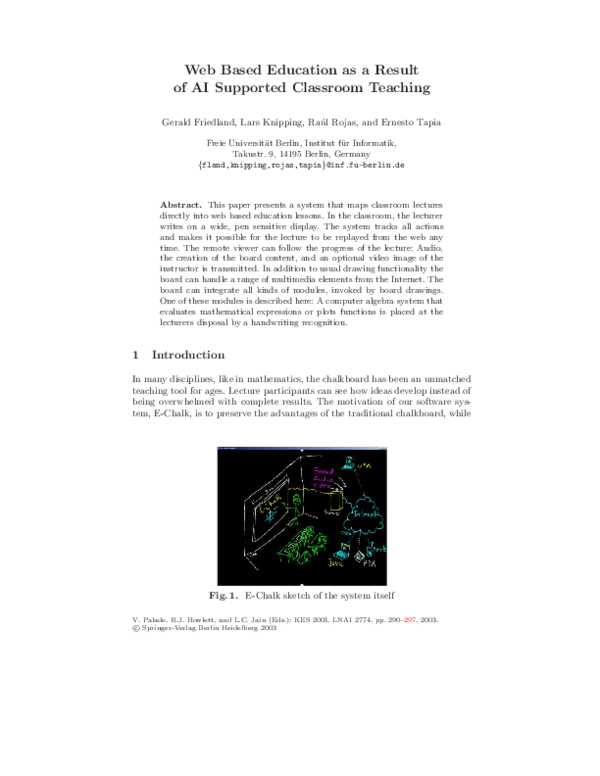 (PDF) Web Based Education as a Result of AI Supported Classroom Teaching
