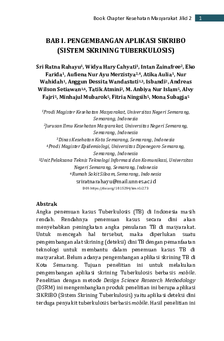 (PDF) Pengembangan Aplikasi Sikribo (Sistem Skrining Tuberkulosis) | Nur Wahidah - Academia.edu